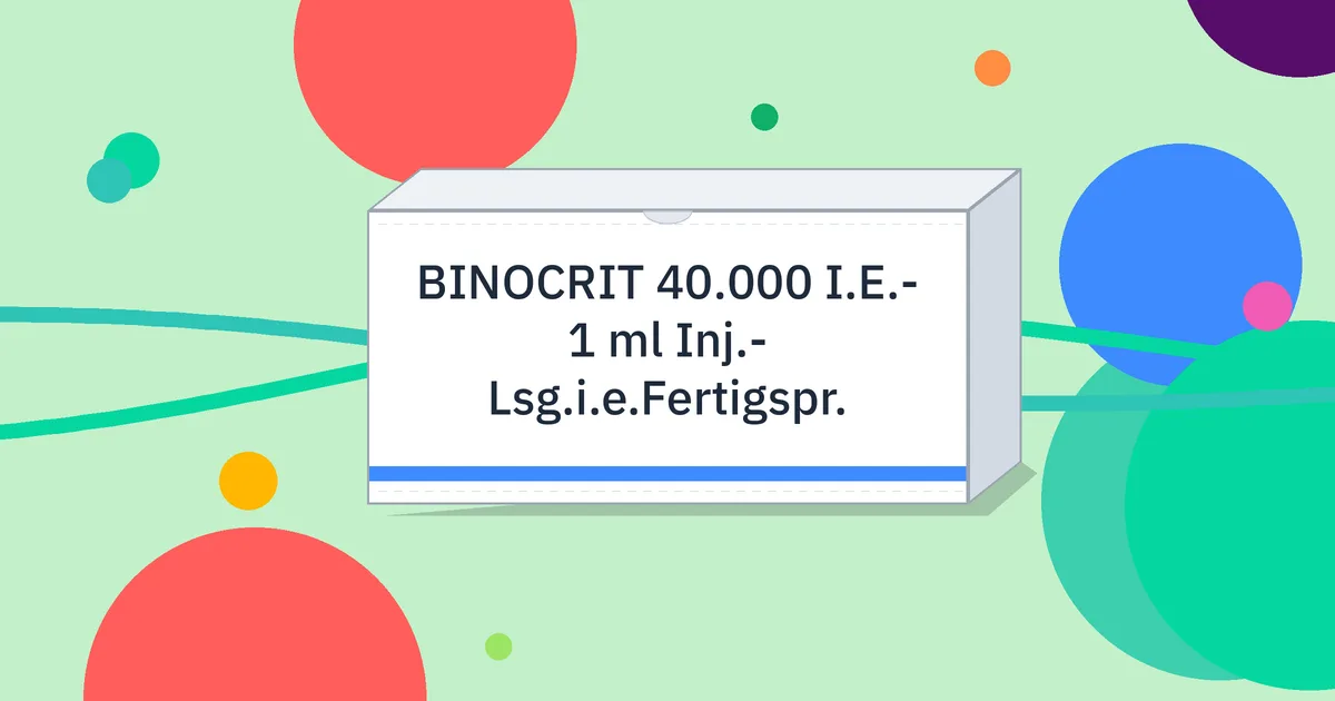 Symbolbild: Packung mit der Aufschrift BINOCRIT 40.000 I.E.-1 ml Inj.-Lsg.i.e.Fertigspr. (PZN 18722662) – Verfügbarkeit und Bezug in Apotheken in Frankfurt am Main