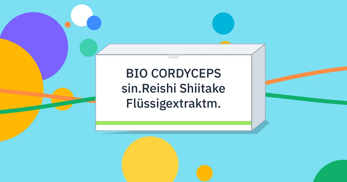Symbolbild: Packung mit der Aufschrift BIO CORDYCEPS sin.Reishi Shiitake Flüssigextraktm. (PZN 19237041) – Verfügbarkeit und Bezug in Apotheken in Frankfurt am Main