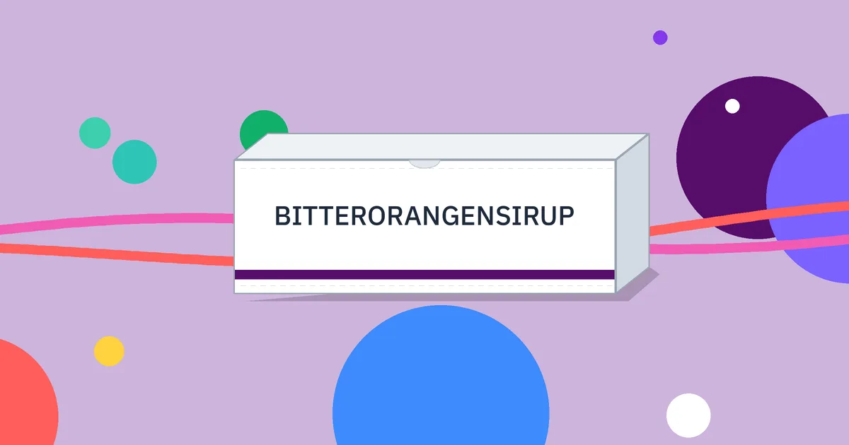 Symbolbild: Packung mit der Aufschrift BITTERORANGENSIRUP (PZN 18814039) – Verfügbarkeit und Bezug in Apotheken in Frankfurt am Main
