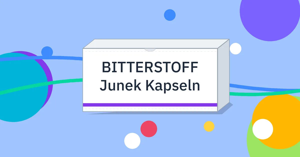 Symbolbild: Packung mit der Aufschrift BITTERSTOFF Junek Kapseln (PZN 10051257) – Verfügbarkeit und Bezug in Apotheken in Frankfurt am Main