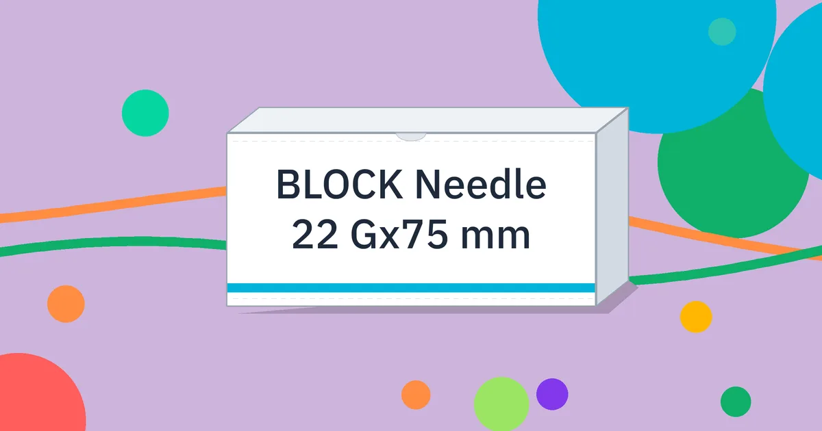Symbolbild: Packung mit der Aufschrift BLOCK Needle 22 Gx75 mm (PZN 19415347) – Verfügbarkeit und Bezug in Apotheken in Frankfurt am Main