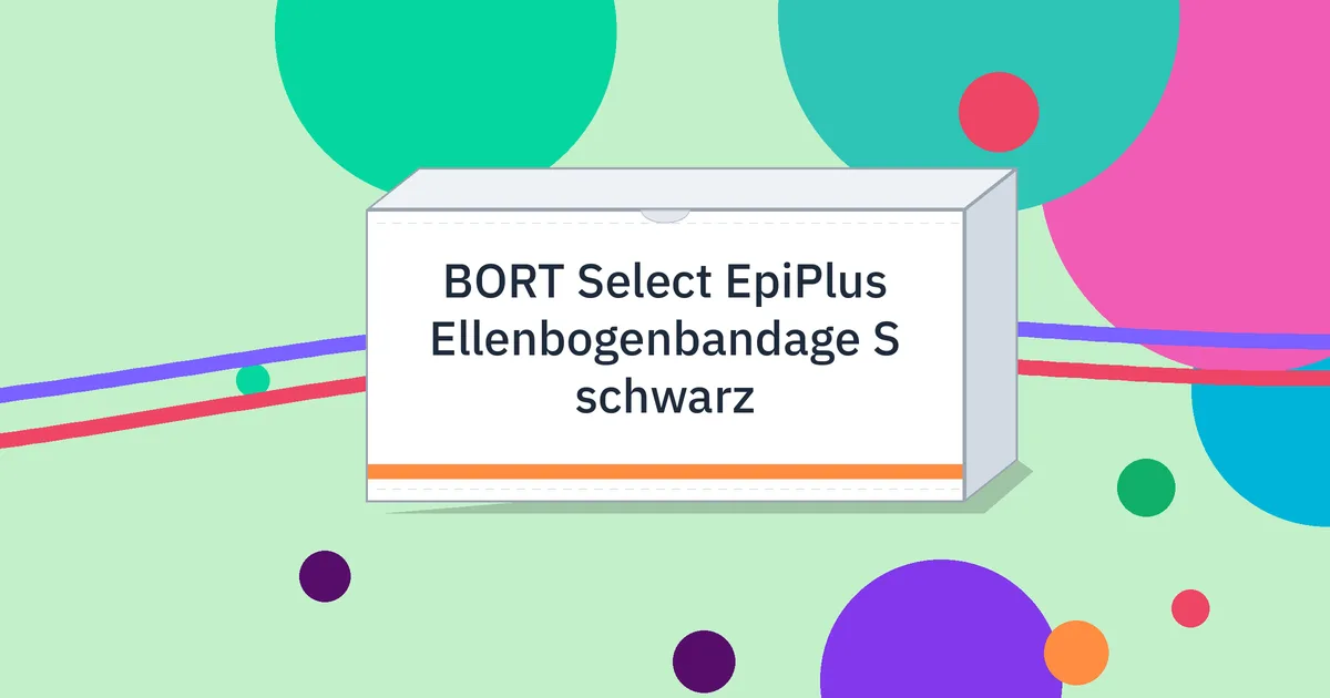 Symbolbild: Packung mit der Aufschrift BORT Select EpiPlus Ellenbogenbandage S schwarz (PZN 05540534) – Verfügbarkeit und Bezug in Apotheken in Frankfurt am Main