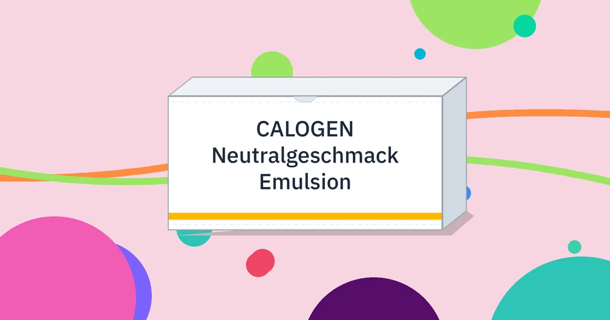 Symbolbild: Packung mit der Aufschrift CALOGEN Neutralgeschmack Emulsion (PZN 03578030) – Verfügbarkeit und Bezug in Apotheken in Frankfurt am Main