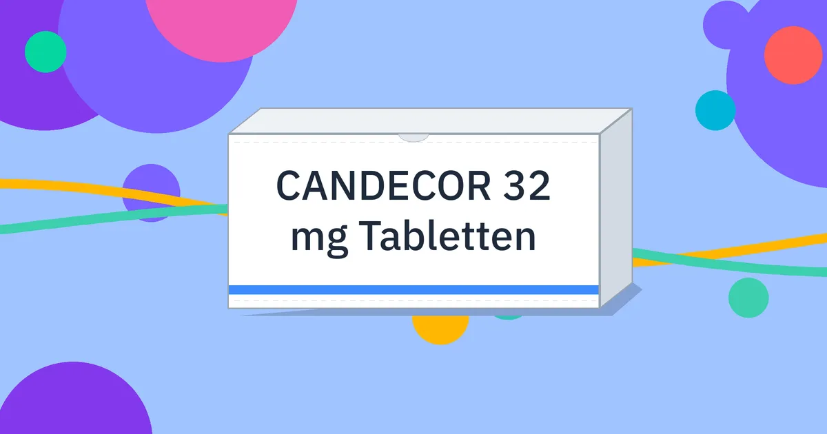 Symbolbild: Packung mit der Aufschrift CANDECOR 32 mg Tabletten (PZN 09633511) – Verfügbarkeit und Bezug in Apotheken in Frankfurt am Main