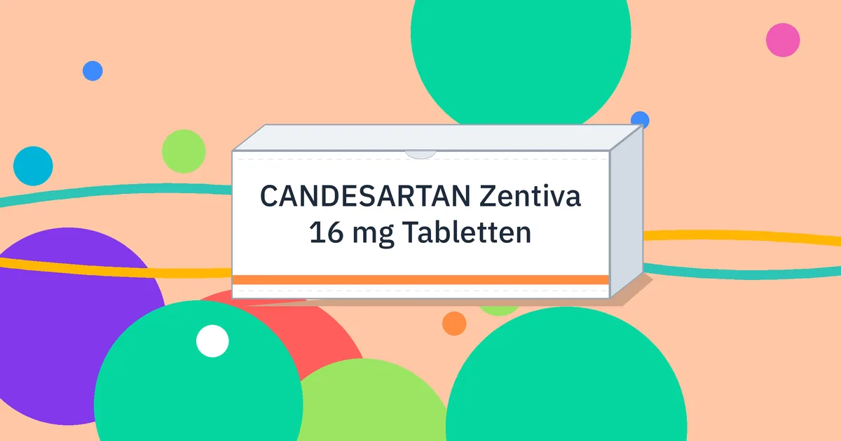 Symbolbild: Packung mit der Aufschrift CANDESARTAN Zentiva 16 mg Tabletten (PZN 09392243) – Verfügbarkeit und Bezug in Apotheken in Frankfurt am Main