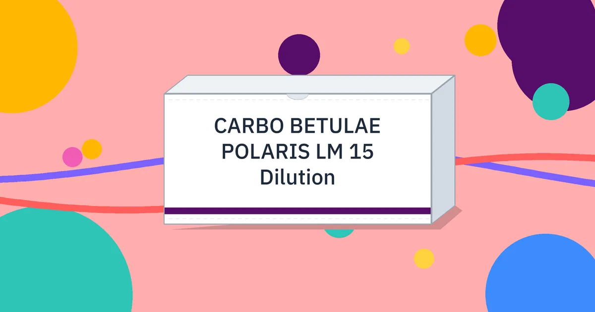Symbolbild: Packung mit der Aufschrift CARBO BETULAE POLARIS LM 15 Dilution (PZN 13764242) – Verfügbarkeit und Bezug in Apotheken in Frankfurt am Main
