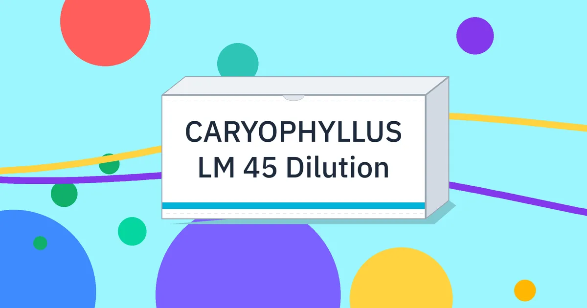 Symbolbild: Packung mit der Aufschrift CARYOPHYLLUS LM 45 Dilution (PZN 13432209) – Verfügbarkeit und Bezug in Apotheken in Frankfurt am Main