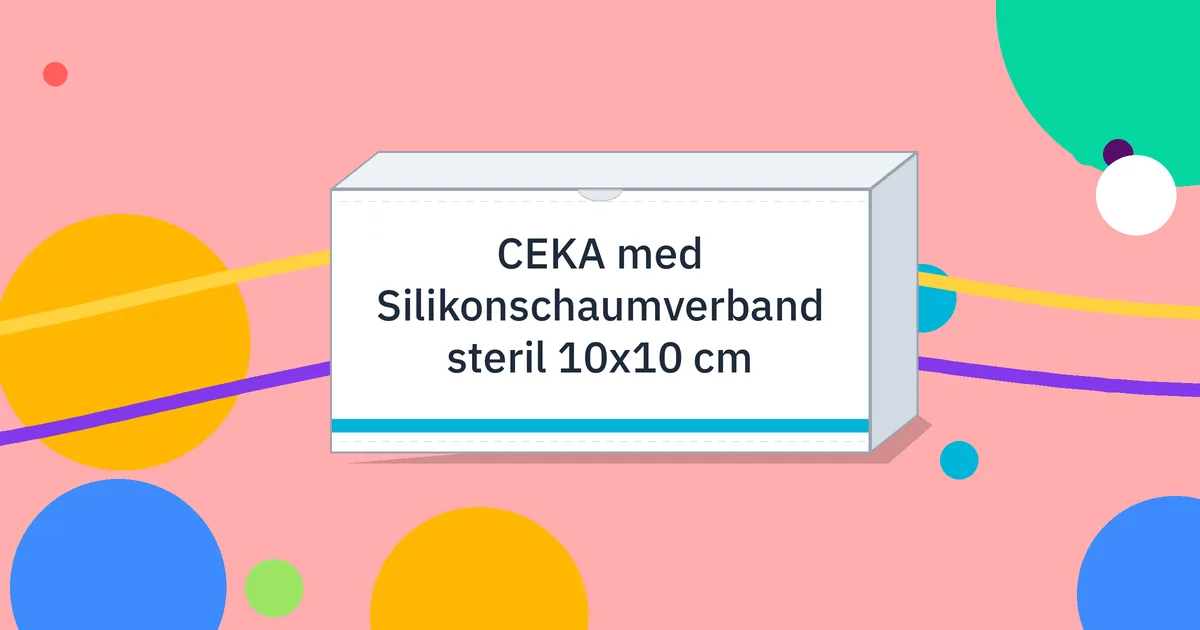 Symbolbild: Packung mit der Aufschrift CEKA med Silikonschaumverband steril 10x10 cm (PZN 20386438) – Verfügbarkeit und Bezug in Apotheken in Frankfurt am Main