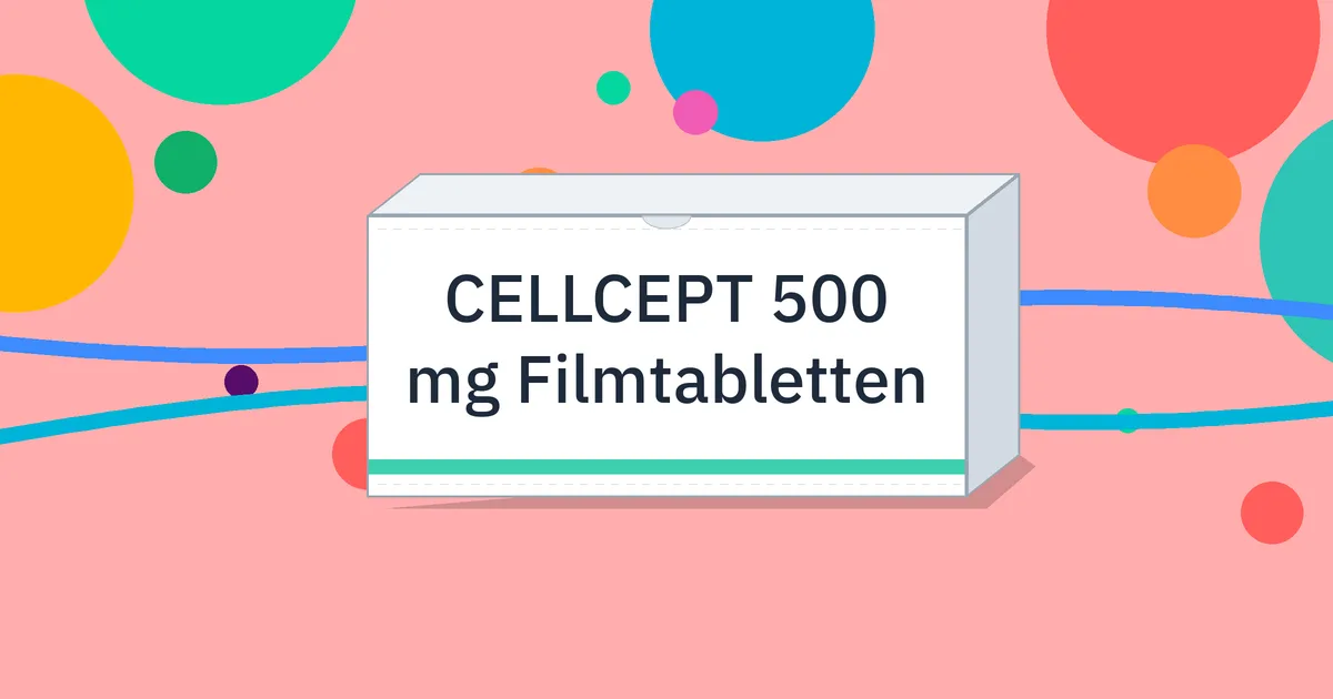 Symbolbild: Packung mit der Aufschrift CELLCEPT 500 mg Filmtabletten (PZN 09929631) – Verfügbarkeit und Bezug in Apotheken in Frankfurt am Main