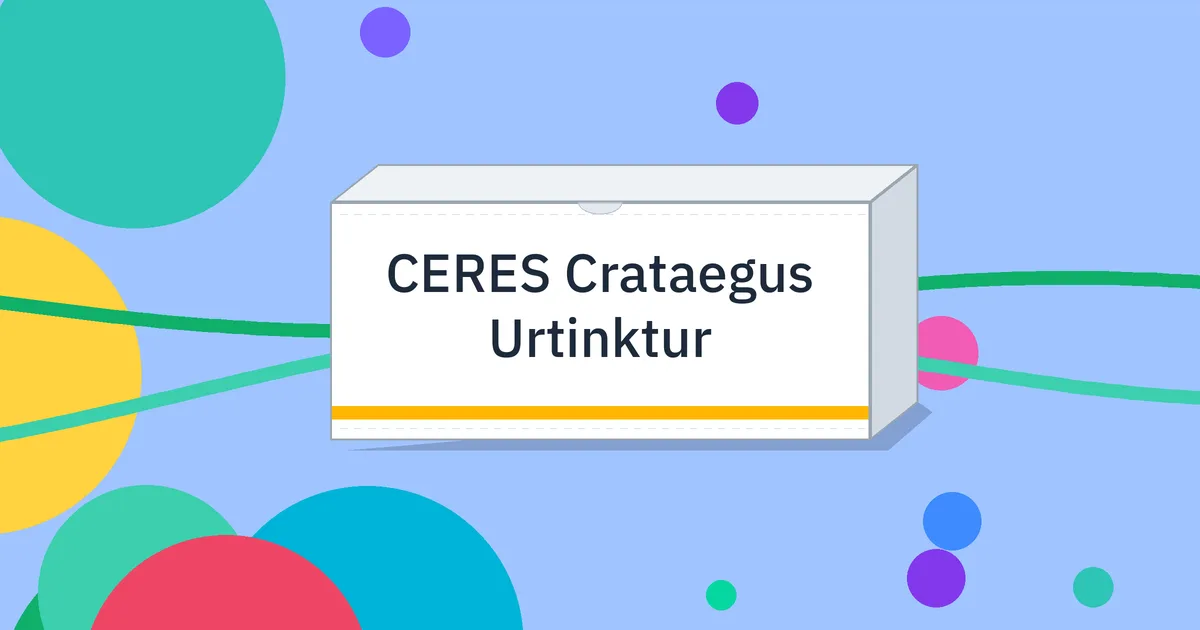 Symbolbild: Packung mit der Aufschrift CERES Crataegus Urtinktur (PZN 00178815) – Verfügbarkeit und Bezug in Apotheken in Frankfurt am Main