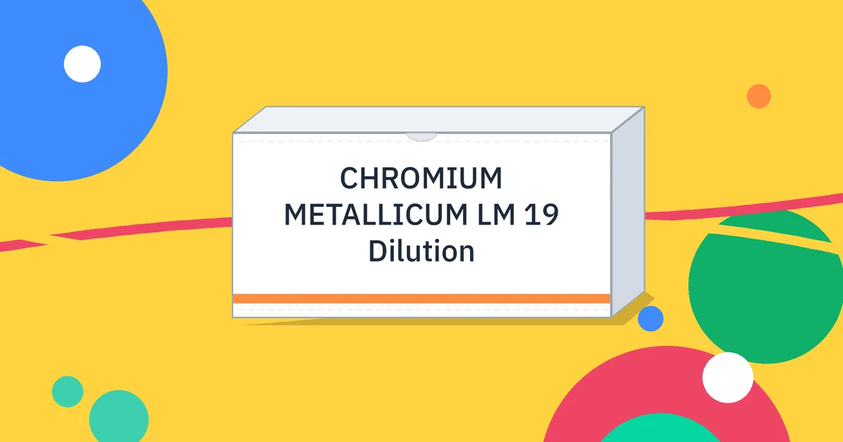 Symbolbild: Packung mit der Aufschrift CHROMIUM METALLICUM LM 19 Dilution (PZN 12817864) – Verfügbarkeit und Bezug in Apotheken in Frankfurt am Main