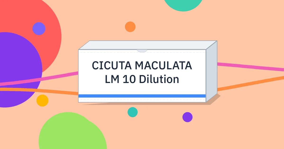 Symbolbild: Packung mit der Aufschrift CICUTA MACULATA LM 10 Dilution (PZN 12818220) – Verfügbarkeit und Bezug in Apotheken in Frankfurt am Main