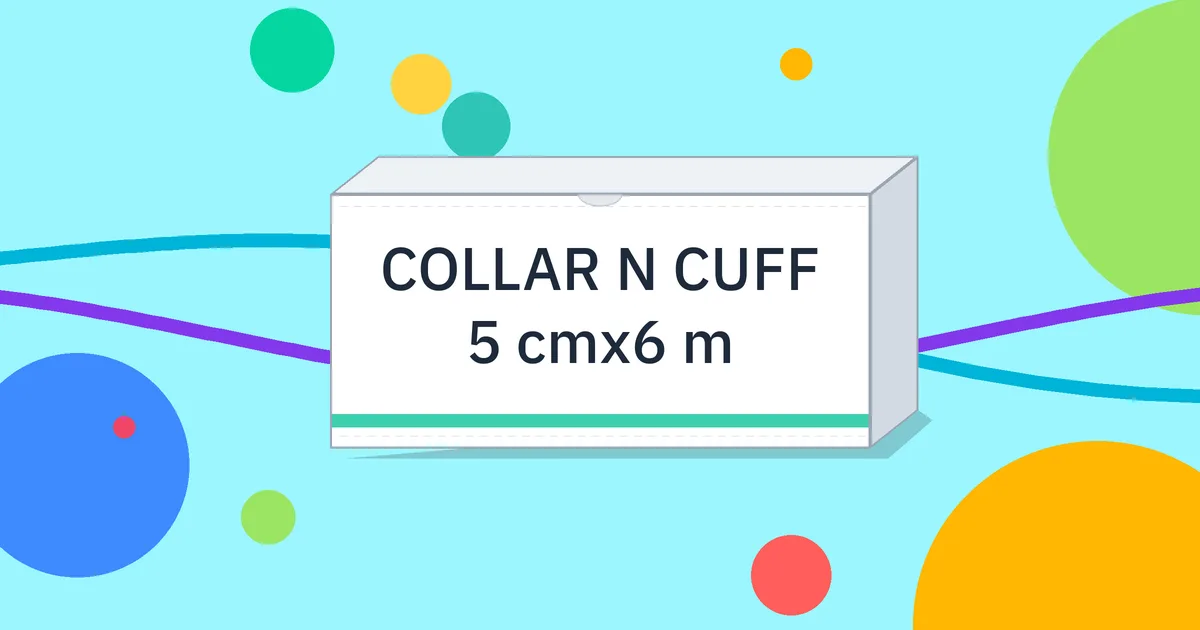 Symbolbild: Packung mit der Aufschrift COLLAR N CUFF 5 cmx6 m (PZN 02946514) – Verfügbarkeit und Bezug in Apotheken in Frankfurt am Main