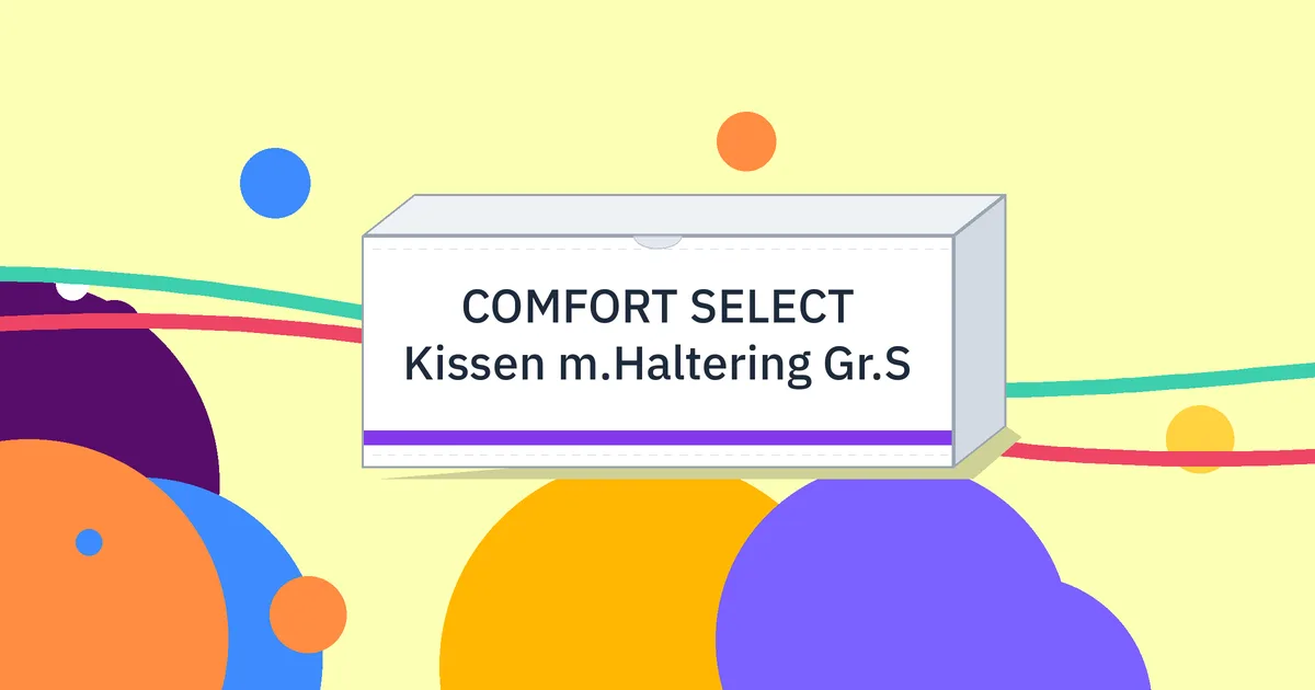 Symbolbild: Packung mit der Aufschrift COMFORT SELECT Kissen m.Haltering Gr.S (PZN 00654500) – Verfügbarkeit und Bezug in Apotheken in Frankfurt am Main