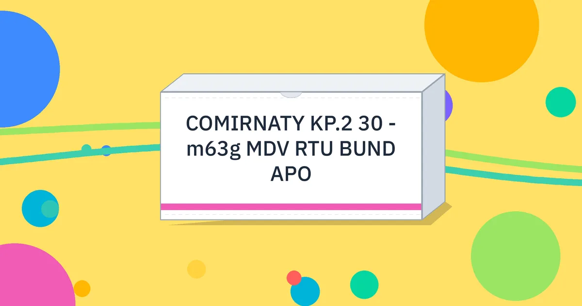 Symbolbild: Packung mit der Aufschrift COMIRNATY KP.2 30 -m63g MDV RTU BUND APO (PZN 19514121) – Verfügbarkeit und Bezug in Apotheken in Frankfurt am Main