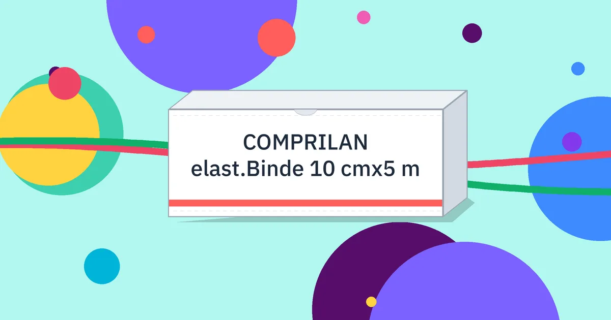 Symbolbild: Packung mit der Aufschrift COMPRILAN elast.Binde 10 cmx5 m (PZN 19472658) – Verfügbarkeit und Bezug in Apotheken in Frankfurt am Main