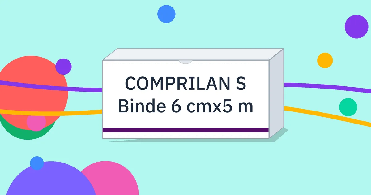 Symbolbild: Packung mit der Aufschrift COMPRILAN S Binde 6 cmx5 m (PZN 04085588) – Verfügbarkeit und Bezug in Apotheken in Frankfurt am Main
