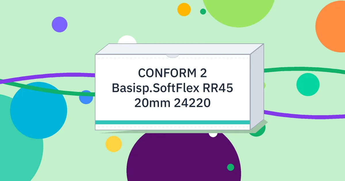 Symbolbild: Packung mit der Aufschrift CONFORM 2 Basisp.SoftFlex RR45 20mm 24220 (PZN 00915113) – Verfügbarkeit und Bezug in Apotheken in Frankfurt am Main