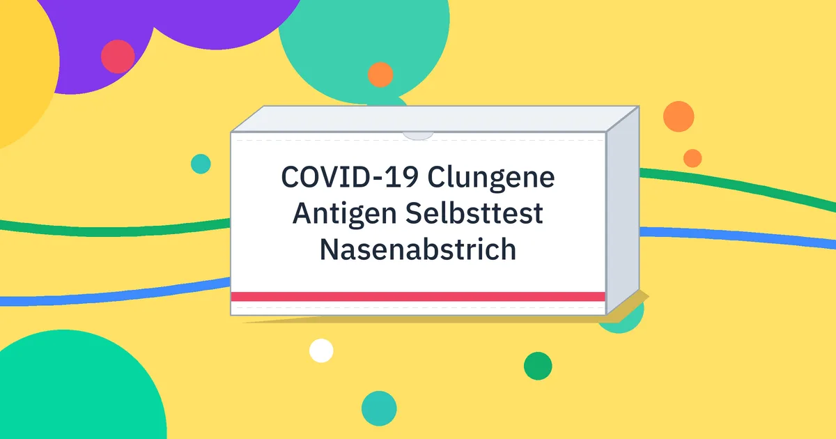 Symbolbild: Packung mit der Aufschrift COVID-19 Clungene Antigen Selbsttest Nasenabstrich (PZN 17447627) – Verfügbarkeit und Bezug in Apotheken in Frankfurt am Main
