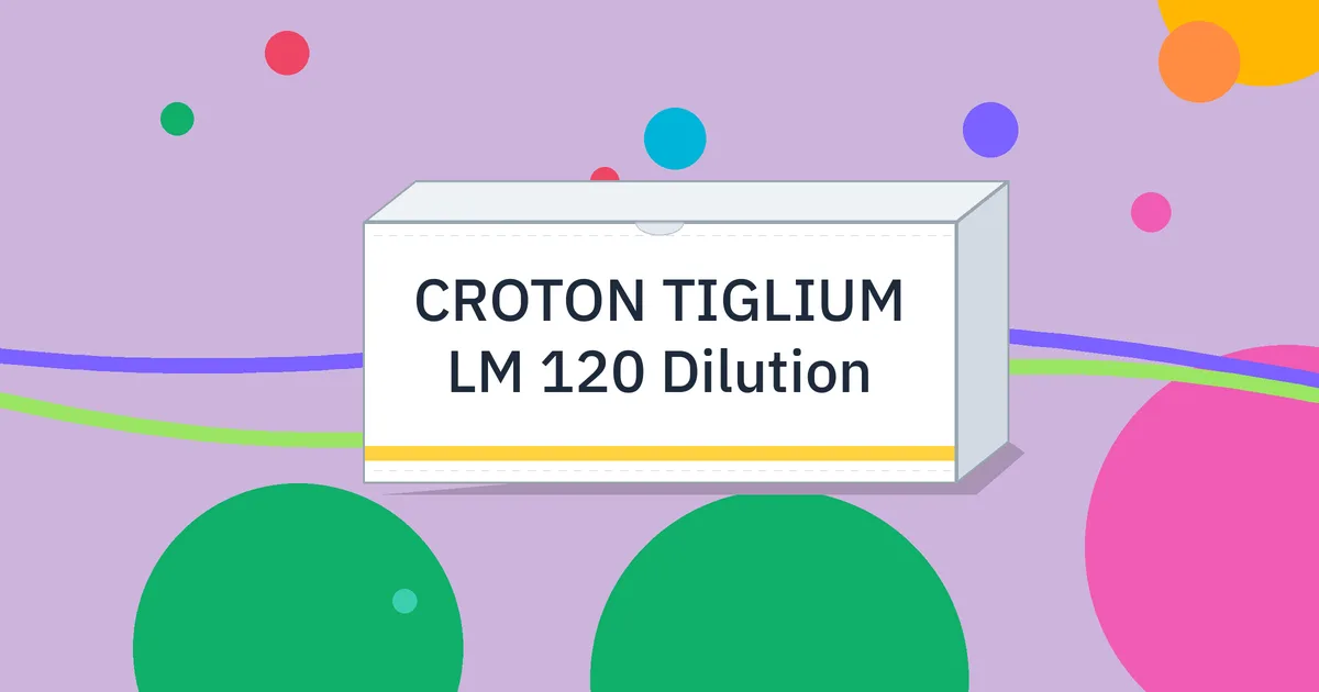 Symbolbild: Packung mit der Aufschrift CROTON TIGLIUM LM 120 Dilution (PZN 12836689) – Verfügbarkeit und Bezug in Apotheken in Frankfurt am Main