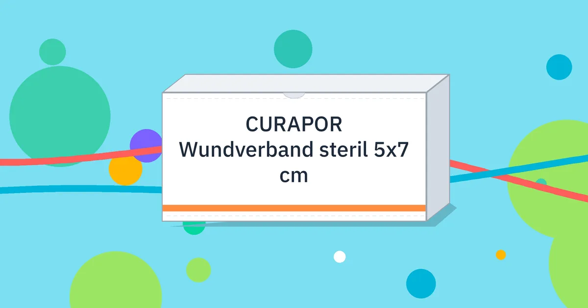 Symbolbild: Packung mit der Aufschrift CURAPOR Wundverband steril 5x7 cm (PZN 00668229) – Verfügbarkeit und Bezug in Apotheken in Frankfurt am Main