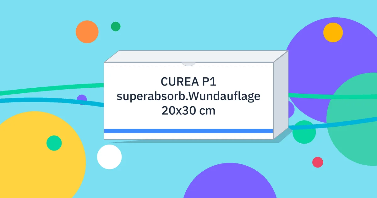 Symbolbild: Packung mit der Aufschrift CUREA P1 superabsorb.Wundauflage 20x30 cm (PZN 06563394) – Verfügbarkeit und Bezug in Apotheken in Frankfurt am Main