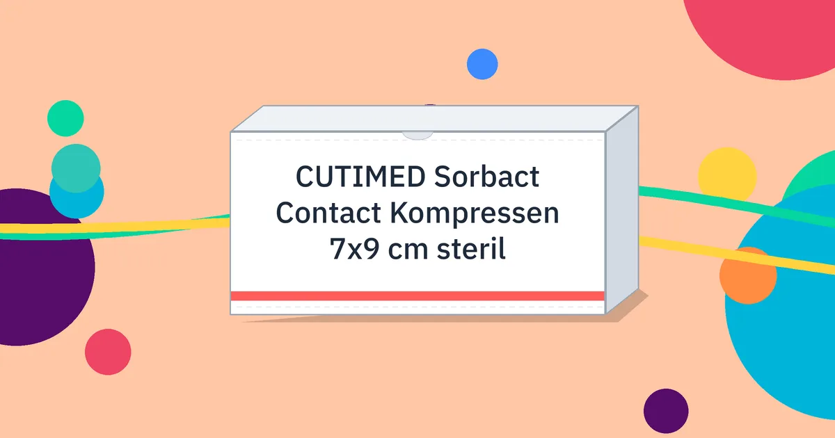 Symbolbild: Packung mit der Aufschrift CUTIMED Sorbact Contact Kompressen 7x9 cm steril (PZN 20845455) – Verfügbarkeit und Bezug in Apotheken in Frankfurt am Main