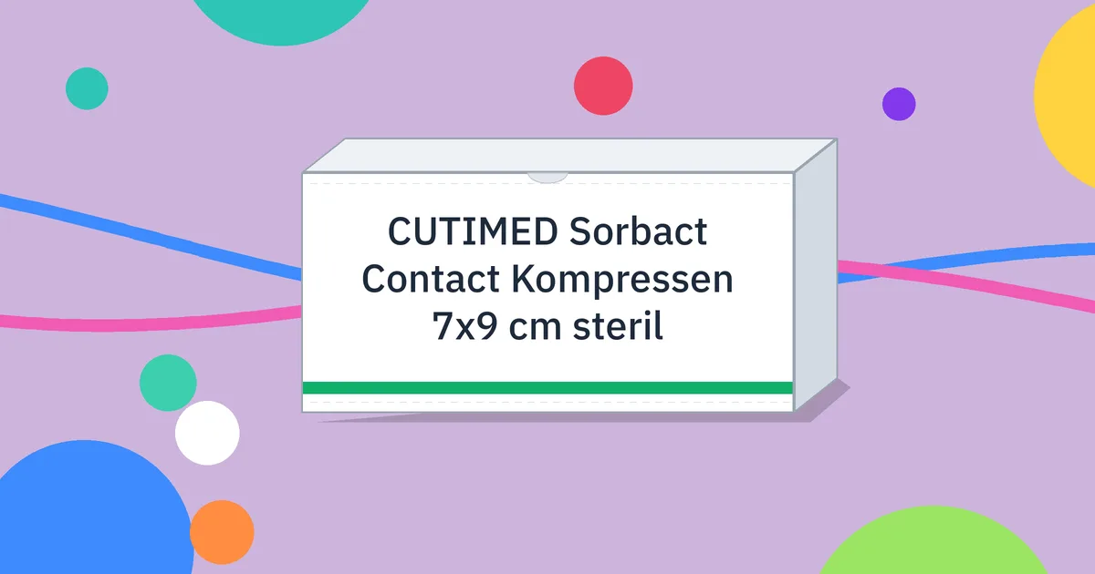 Symbolbild: Packung mit der Aufschrift CUTIMED Sorbact Contact Kompressen 7x9 cm steril (PZN 20846696) – Verfügbarkeit und Bezug in Apotheken in Frankfurt am Main