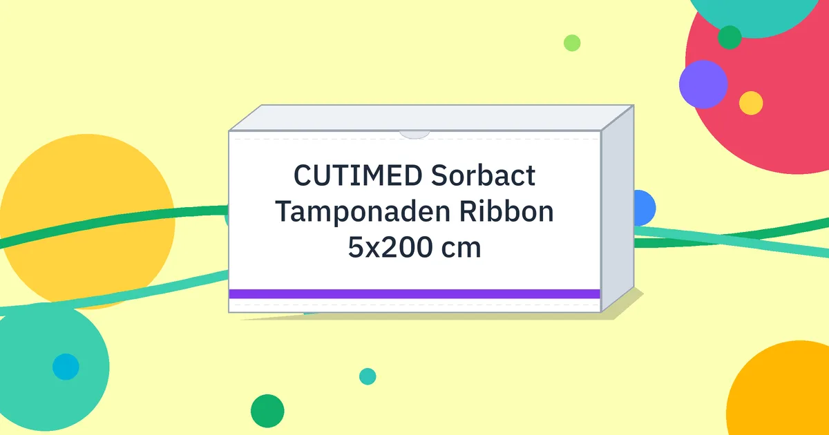 Symbolbild: Packung mit der Aufschrift CUTIMED Sorbact Tamponaden Ribbon 5x200 cm (PZN 20845478) – Verfügbarkeit und Bezug in Apotheken in Frankfurt am Main