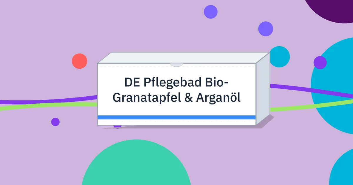 Symbolbild: Packung mit der Aufschrift DE Pflegebad Bio-Granatapfel & Arganöl (PZN 16938493) – Verfügbarkeit und Bezug in Apotheken in Frankfurt am Main