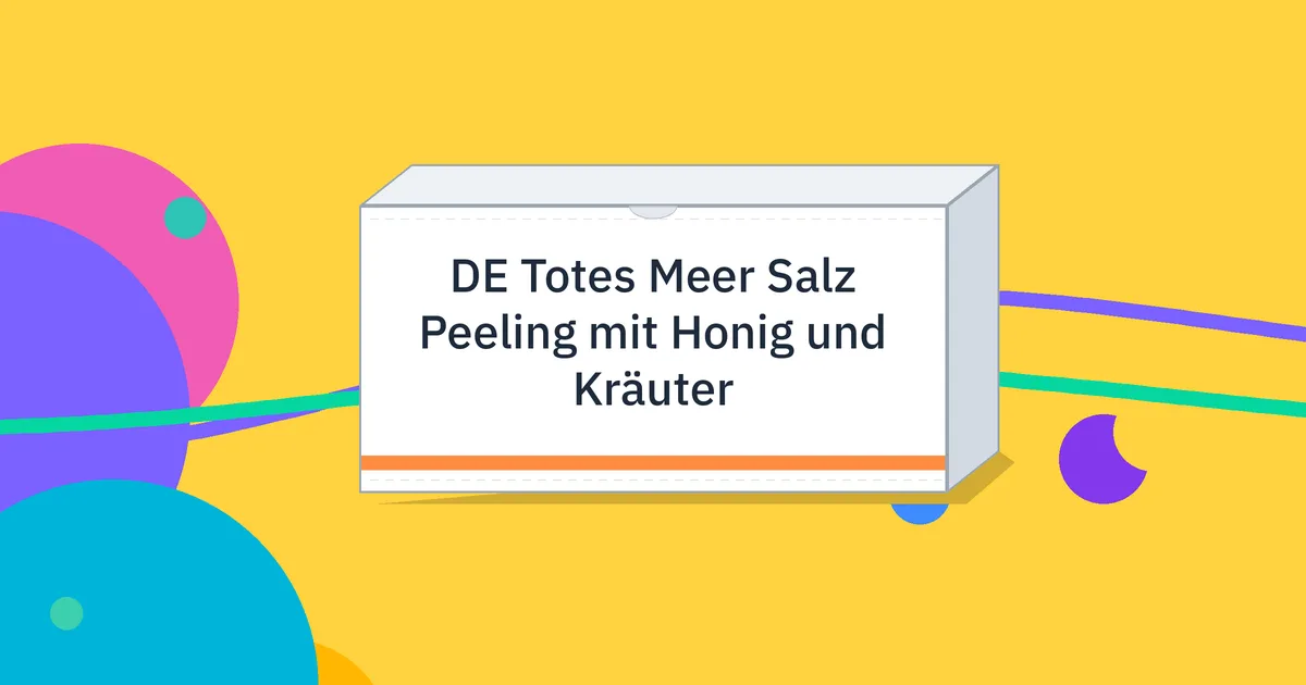 Symbolbild: Packung mit der Aufschrift DE Totes Meer Salz Peeling mit Honig und Kräuter (PZN 15996502) – Verfügbarkeit und Bezug in Apotheken in Frankfurt am Main