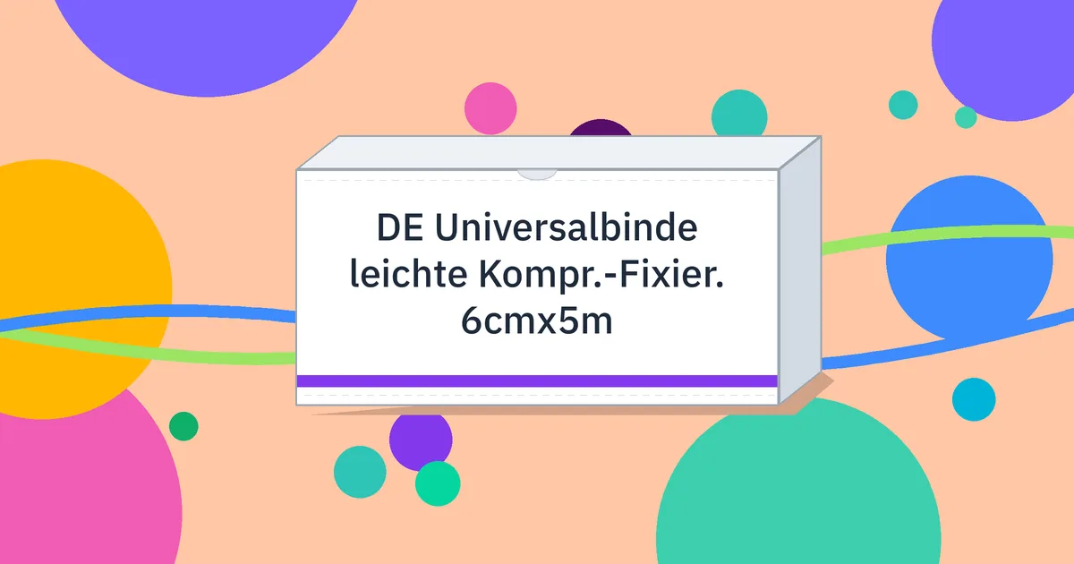 Symbolbild: Packung mit der Aufschrift DE Universalbinde leichte Kompr.-Fixier. 6cmx5m (PZN 04554480) – Verfügbarkeit und Bezug in Apotheken in Frankfurt am Main