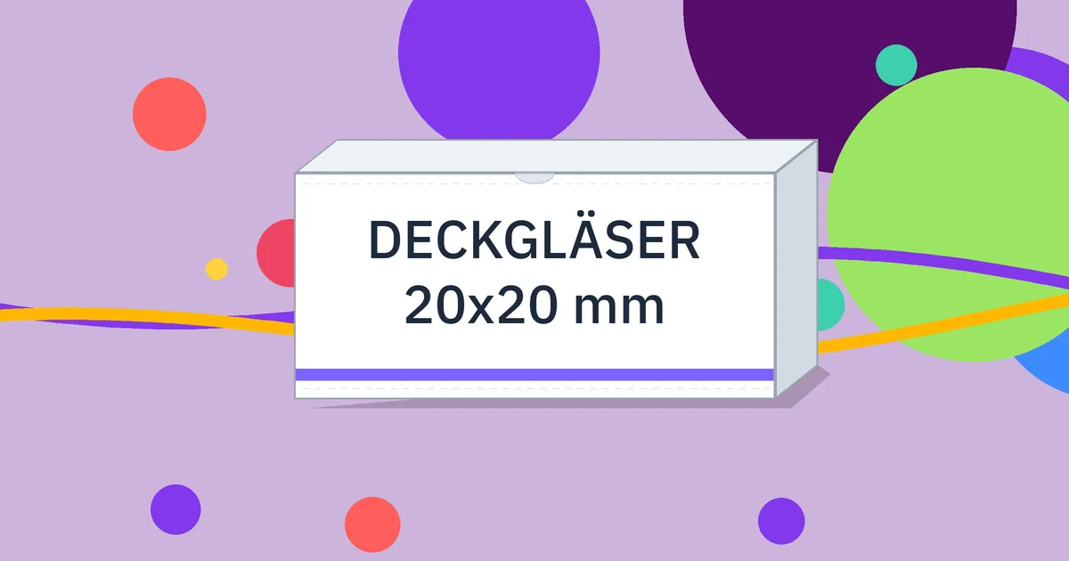 Symbolbild: Packung mit der Aufschrift DECKGLÄSER 20x20 mm (PZN 01726271) – Verfügbarkeit und Bezug in Apotheken in Frankfurt am Main