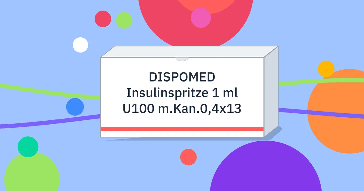 Symbolbild: Packung mit der Aufschrift DISPOMED Insulinspritze 1 ml U100 m.Kan.0,4x13 (PZN 00267803) – Verfügbarkeit und Bezug in Apotheken in Frankfurt am Main