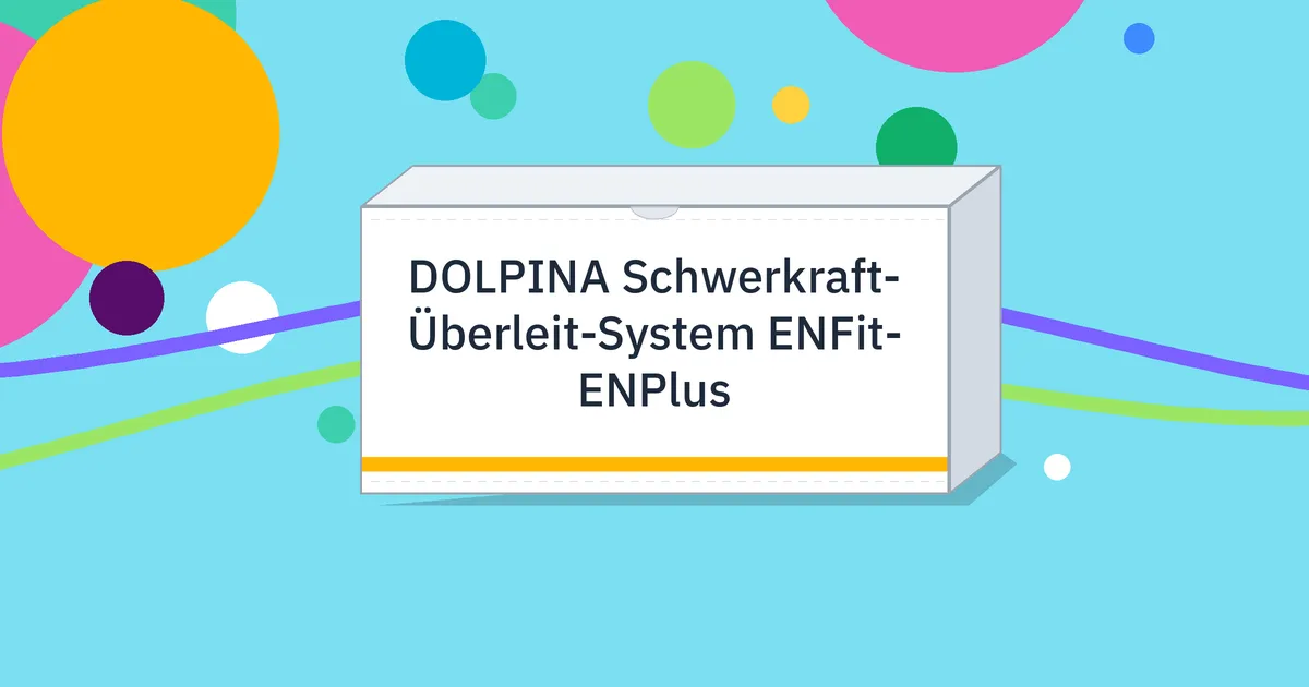 Symbolbild: Packung mit der Aufschrift DOLPINA Schwerkraft-Überleit-System ENFit-ENPlus (PZN 15784585) – Verfügbarkeit und Bezug in Apotheken in Frankfurt am Main