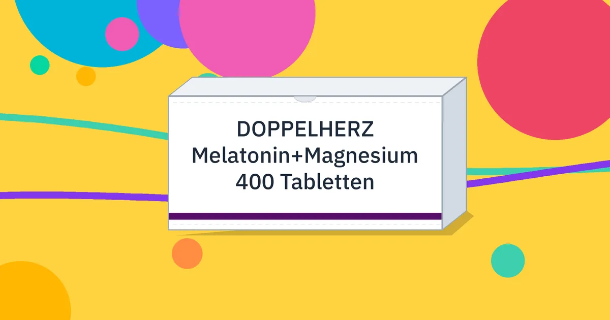 Symbolbild: Packung mit der Aufschrift DOPPELHERZ Melatonin+Magnesium 400 Tabletten (PZN 17573013) – Verfügbarkeit und Bezug in Apotheken in Frankfurt am Main