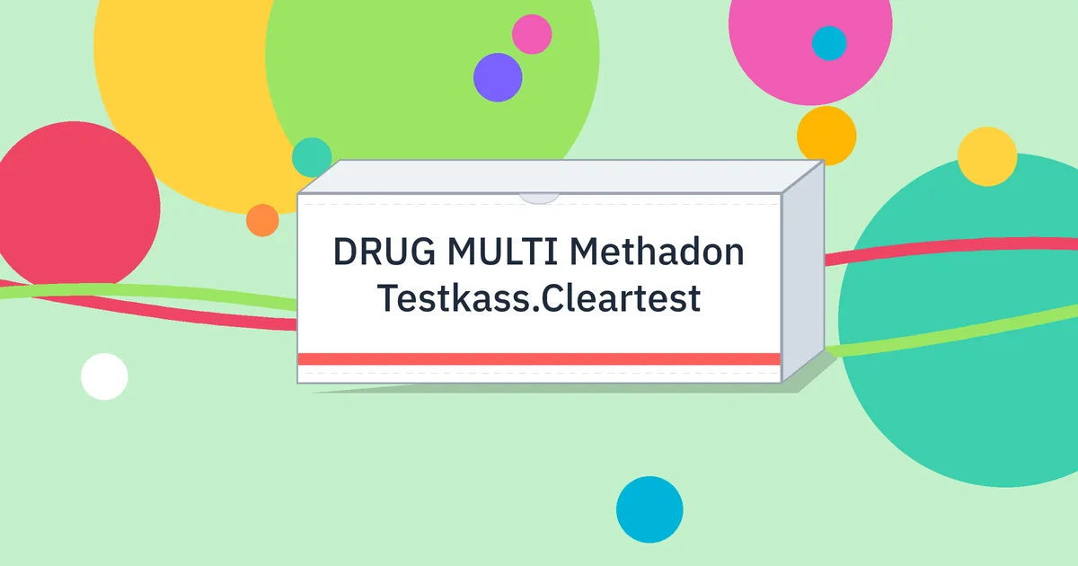 Symbolbild: Packung mit der Aufschrift DRUG MULTI Methadon Testkass.Cleartest (PZN 00358339) – Verfügbarkeit und Bezug in Apotheken in Frankfurt am Main