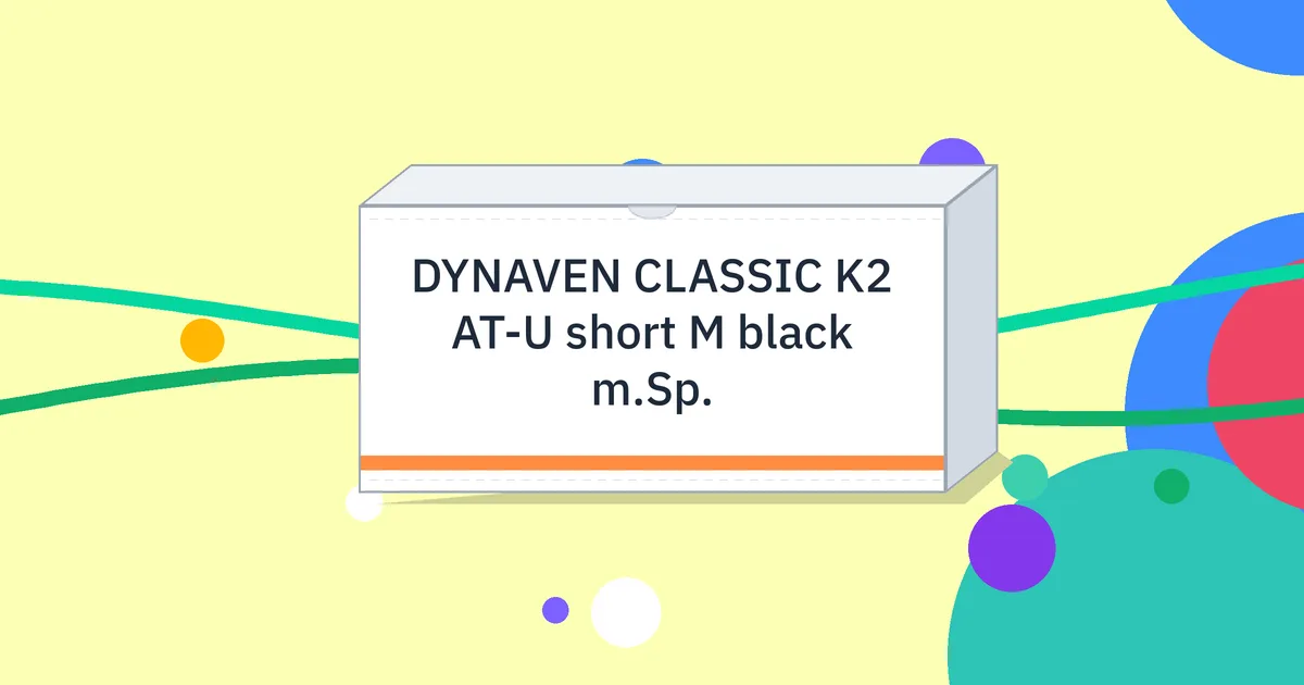 Symbolbild: Packung mit der Aufschrift DYNAVEN CLASSIC K2 AT-U short M black m.Sp. (PZN 18419768) – Verfügbarkeit und Bezug in Apotheken in Frankfurt am Main