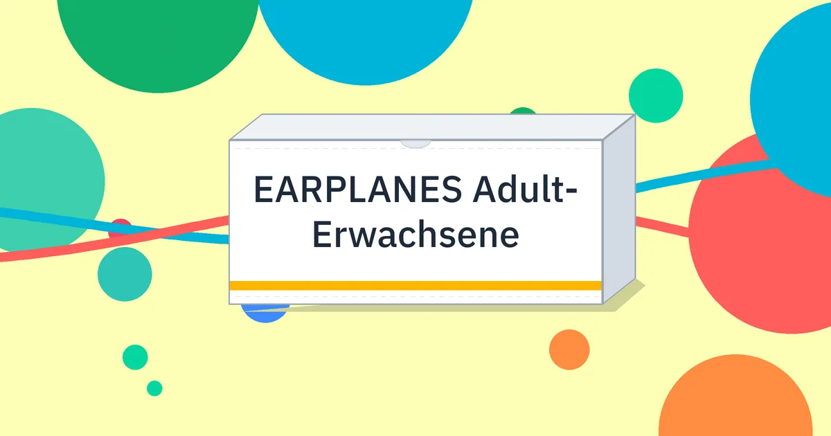 Symbolbild: Packung mit der Aufschrift EARPLANES Adult-Erwachsene (PZN 01641942) – Verfügbarkeit und Bezug in Apotheken in Frankfurt am Main