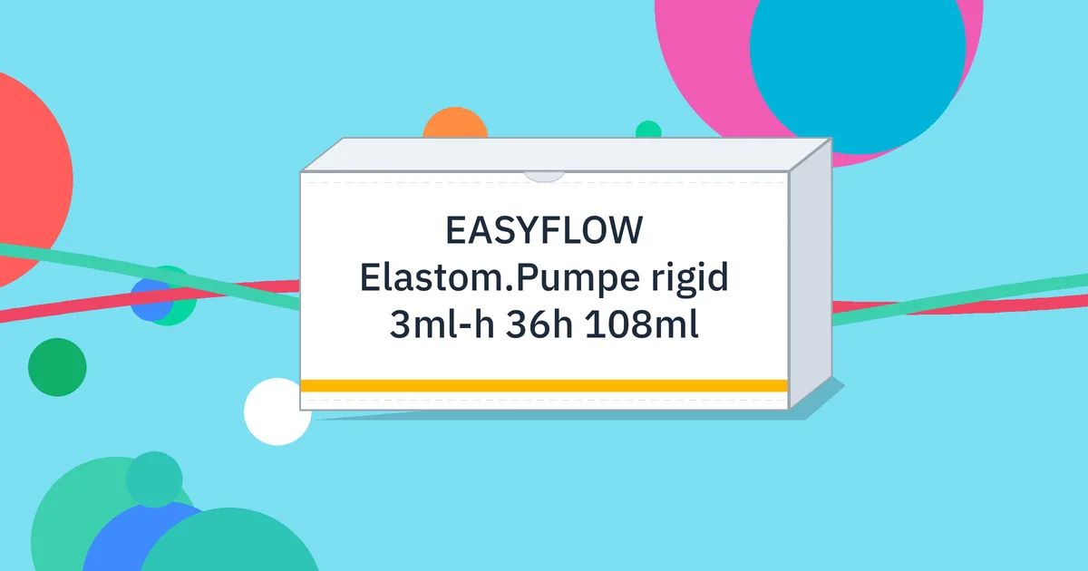 Symbolbild: Packung mit der Aufschrift EASYFLOW Elastom.Pumpe rigid 3ml-h 36h 108ml (PZN 19262470) – Verfügbarkeit und Bezug in Apotheken in Frankfurt am Main