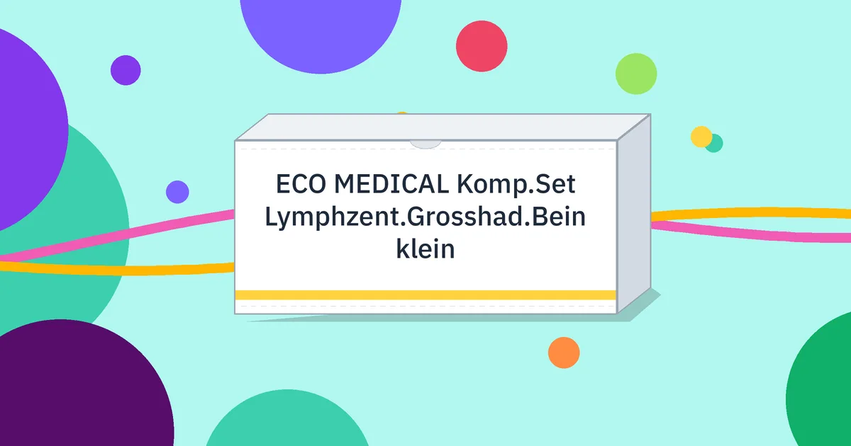 Symbolbild: Packung mit der Aufschrift ECO MEDICAL Komp.Set Lymphzent.Grosshad.Bein klein (PZN 19763574) – Verfügbarkeit und Bezug in Apotheken in Frankfurt am Main