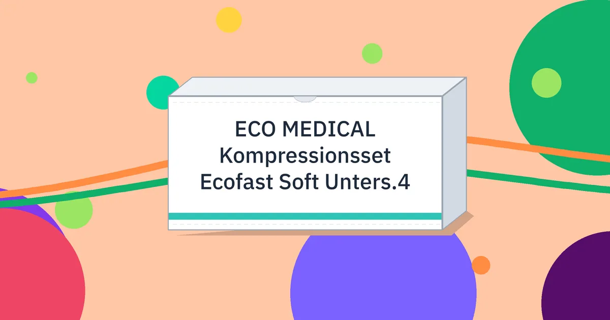 Symbolbild: Packung mit der Aufschrift ECO MEDICAL Kompressionsset Ecofast Soft Unters.4 (PZN 11313446) – Verfügbarkeit und Bezug in Apotheken in Frankfurt am Main