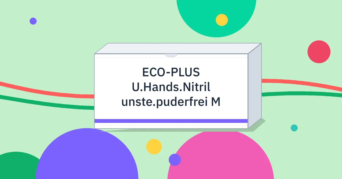 Symbolbild: Packung mit der Aufschrift ECO-PLUS U.Hands.Nitril unste.puderfrei M (PZN 15622368) – Verfügbarkeit und Bezug in Apotheken in Frankfurt am Main