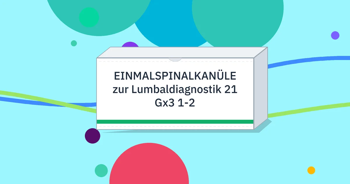 Symbolbild: Packung mit der Aufschrift EINMALSPINALKANÜLE zur Lumbaldiagnostik 21 Gx3 1-2 (PZN 03890336) – Verfügbarkeit und Bezug in Apotheken in Frankfurt am Main