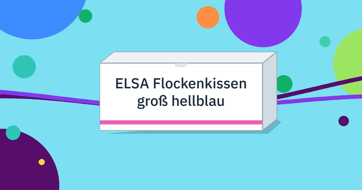 Symbolbild: Packung mit der Aufschrift ELSA Flockenkissen groß hellblau (PZN 02326450) – Verfügbarkeit und Bezug in Apotheken in Frankfurt am Main
