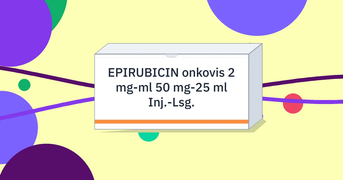 Symbolbild: Packung mit der Aufschrift EPIRUBICIN onkovis 2 mg-ml 50 mg-25 ml Inj.-Lsg. (PZN 06847884) – Verfügbarkeit und Bezug in Apotheken in Frankfurt am Main