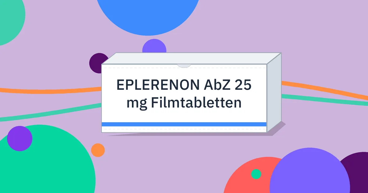 Symbolbild: Packung mit der Aufschrift EPLERENON AbZ 25 mg Filmtabletten (PZN 18122353) – Verfügbarkeit und Bezug in Apotheken in Frankfurt am Main