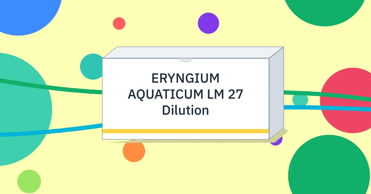 Symbolbild: Packung mit der Aufschrift ERYNGIUM AQUATICUM LM 27 Dilution (PZN 13478737) – Verfügbarkeit und Bezug in Apotheken in Frankfurt am Main