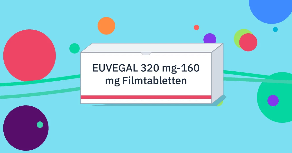 Symbolbild: Packung mit der Aufschrift EUVEGAL 320 mg-160 mg Filmtabletten (PZN 02919492) – Verfügbarkeit und Bezug in Apotheken in Frankfurt am Main