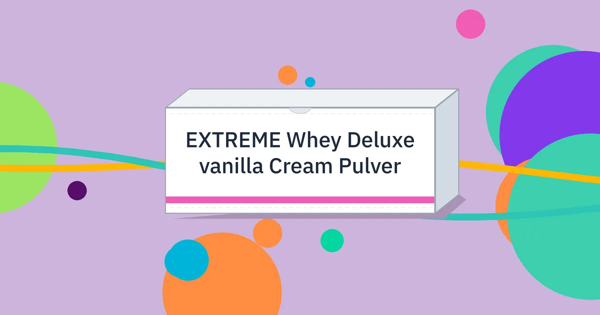 Symbolbild: Packung mit der Aufschrift EXTREME Whey Deluxe vanilla Cream Pulver (PZN 09209210) – Verfügbarkeit und Bezug in Apotheken in Frankfurt am Main